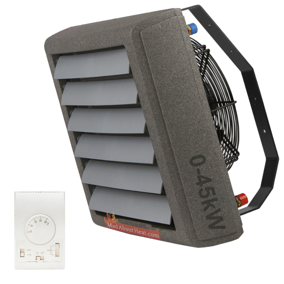 45kW, space heaters, radiator with fan, water to air heat exchanger ...